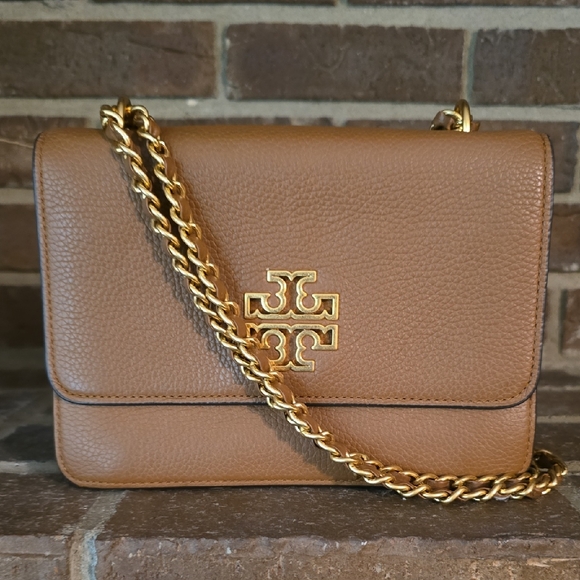 Tory Burch | Bags | Tory Burch Britten Crossbody Bag Brown Gold | Poshmark